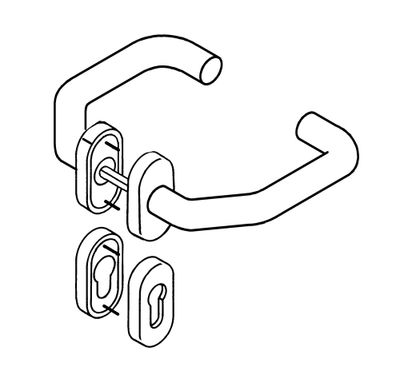 Fire door fitting with split spindle | HEWI