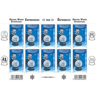 "Erwin Perzy I – Original Wiener Schneekugel" 10x 1,00 Kleinbogen ...